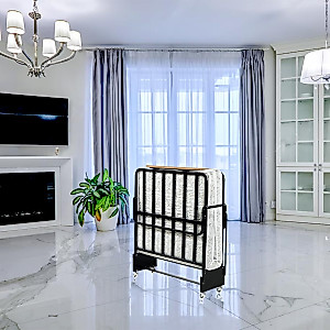 Go Green Woods Lava Folding Bed with Memory Foam Mattress Portable Foldable Adult Bed for Guest Room and Bedroom