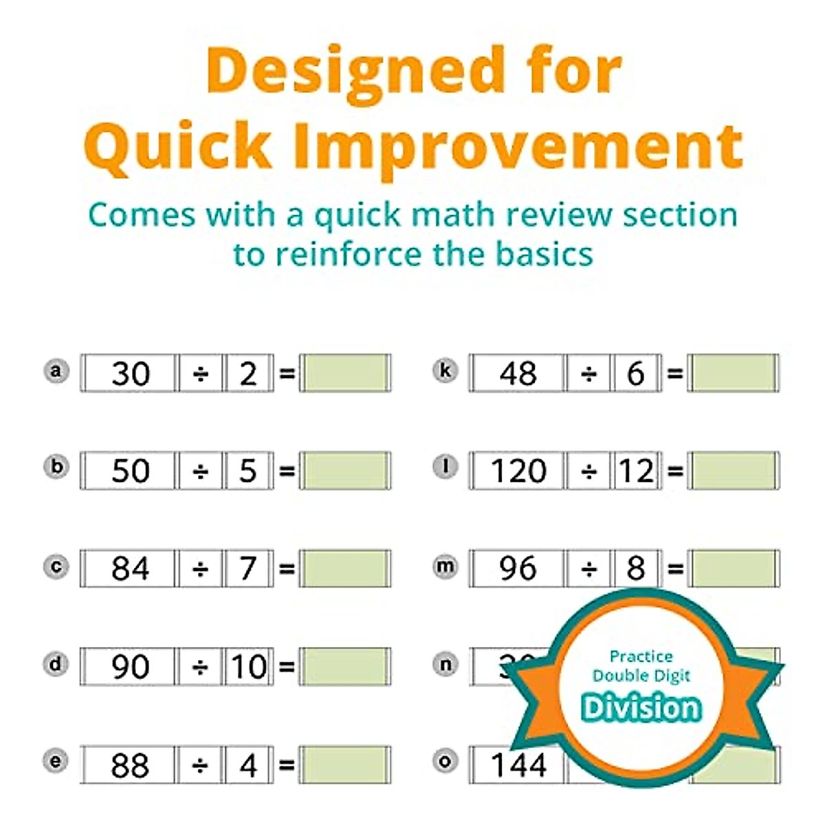 Channie’s One Page a Day Level 2 Division Workbook, Educational Math Activity Book for Kids, Ideal for 3rd to 5th Grade, 50 Pages of Level 2 Divisions for Daily Practice with Answer Sheets Included
