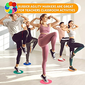 Tinideya 90 Pcs Poly Spot Markers 4.72 Inch Vinyl Poly Dots Non Slip Spot Marker for Gym Floor Marker Poly Spots for Gym Floor Soccer Basketball Speed Agility Training Classroom Org