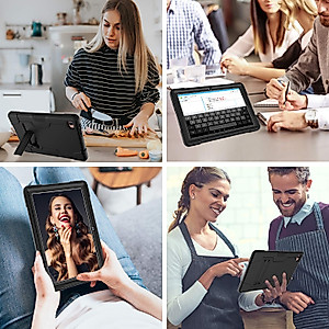 FIEWESEY for Dragon Touch Notepad 102 10 Inch Tablet Case,Heavy-Duty Drop-Proof and Shock-Resistant Rugged case(with Stand), for Blackview Tab 8/8E/Teclast P20hd/M40 10 Inch/AAUB P30(Black/Black)