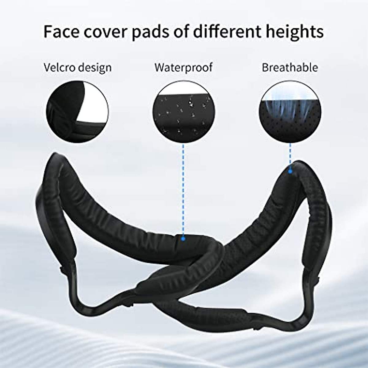 FANPL for Oculus Quest 2 Face Pad, Face Vent Bracket, Leather Breathable Cushion with Lens Protection Cover, Silicone Nose Pad, Lens Cleaning Pen, Thumb Caps