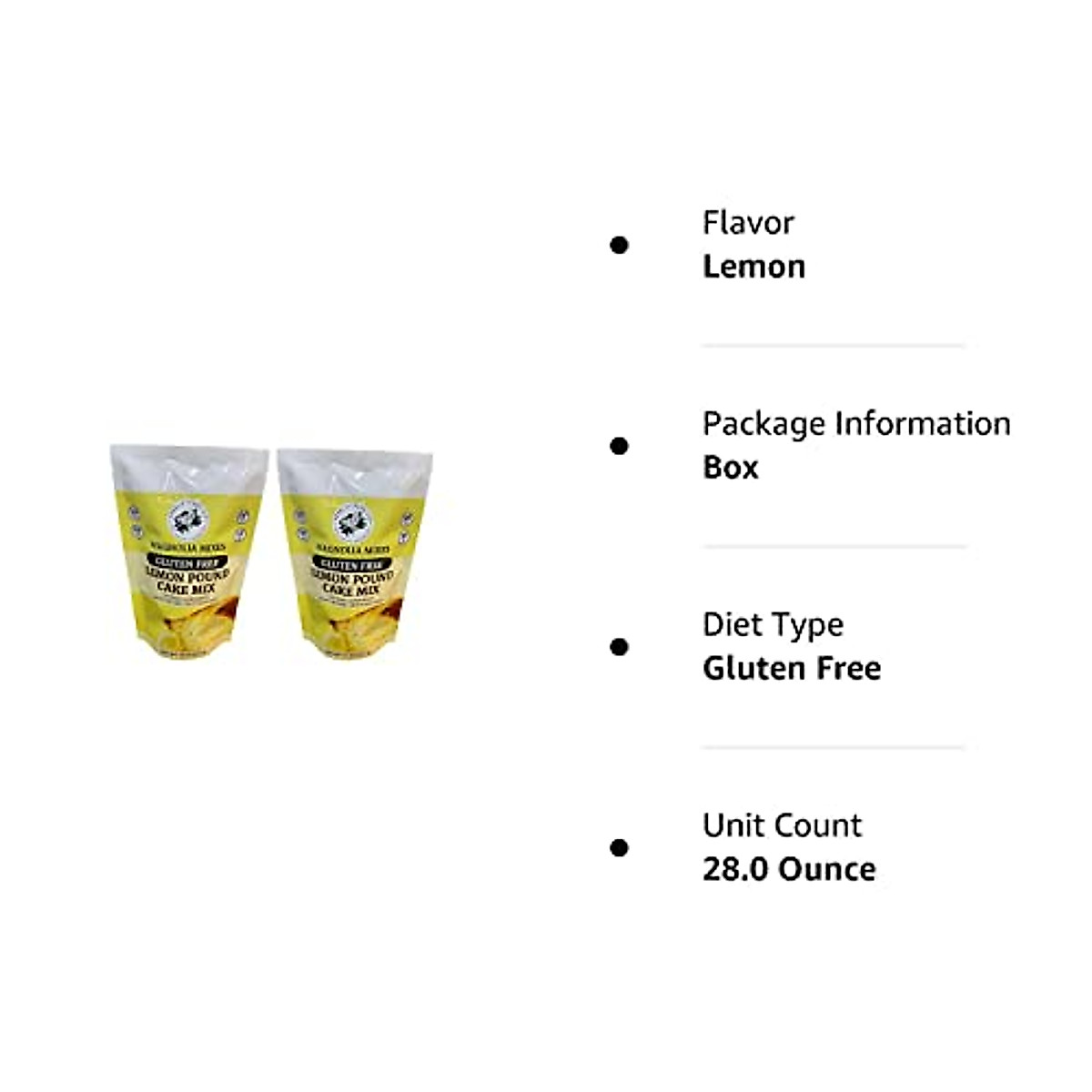 Magnolia Mixes Gluten-Free Lemon Pound Cake Mix - 14 Ounces each (Pack of 2)