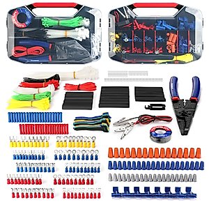 WORKPRO 582-piece Crimp Terminals, Wire Connectors, Heat Shrink Tube, Electrical Repair Kit with Wire Cutter Stripper