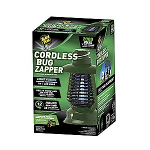 Black Flag 2000v Bug Zapper Lantern | Rechargeable Indoor/Outdoor Fly Zapper | 12-Hour Electric UV Pest Control (Green)