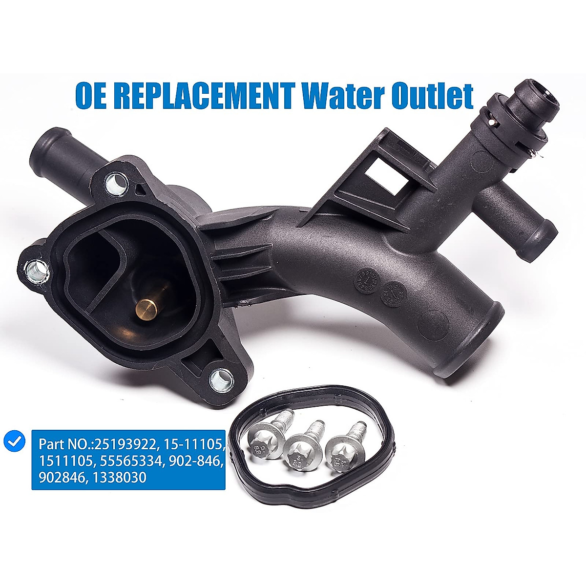 JSDAN 902-846 25193922 Compatiable With 2011 2012 2013 2014 2015 2016 Chevy Cruze Water Outlet 1.4L 11 12 13 14 15 16 Sonic Trax Buick Encore Engine GM Replace 55565334 902846 15-11105
