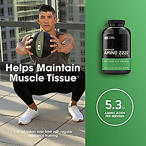 Optimum Nutrition Superior Amino 2222 Tablets, Complete Essential Amino Acids, EAAs, 160 Count (Packaging may vary)
