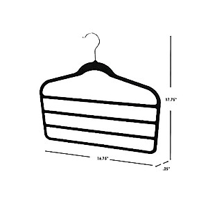 Home Basics Pant Closet (Pack of 3), Black Trouser Hanger