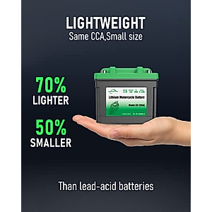 ENERSHARE Lithium Motorcycle Battery, 12V 400A Replaces YTX9-BS Lightweight Powersport Battery,for Motorcycle, ATV, Scooter, Dirt Bike, Snowmobile, Personal Watercraft, Lawn Mower