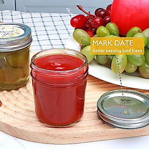 Datttcc Mason Jars Herb Canister, 6 OZ Glass Mason Jar with Regular Lids and Metal Divider, Rustic Country Style Storage Container for Bathroom, Kitchen, Living Room, Office,Set of 30