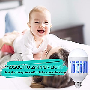 Bug Zapper Light Bulb, 2 in 1 Mosquitoes Killer Lamp Led Electronic Insect & Fly Killer, Porch Light for Entryway, Doorway, Corridor, Balcony and Patio