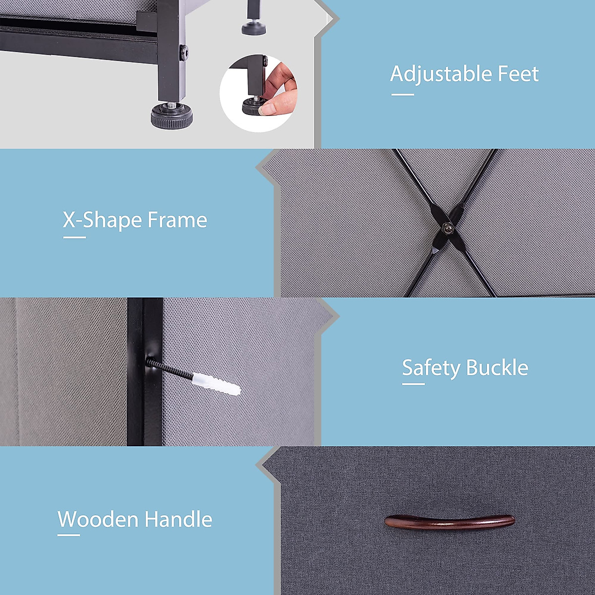 DHMAKER Fabric Dresser for Bedroom, Vertical Dresser with 5 Drawers, Storage Tower with Fabric Organizer, Tall Dresser, Dresser & Chests of Drawers for Closet, Nursery Hallway, Dark Indigo