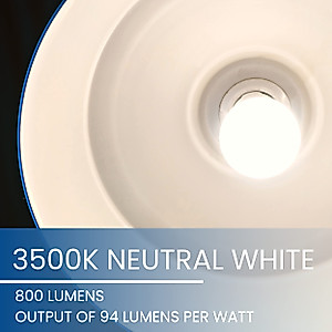 Feit Electric A19 LED Light Bulb, 60W Equivalent, E26 Medium Base, 800 Lumens, 3500K Neutral White, Non-Dimmable Standard Light Bulb, 10-year Lifetime, A800/835/10KLED/4, 4 Packs