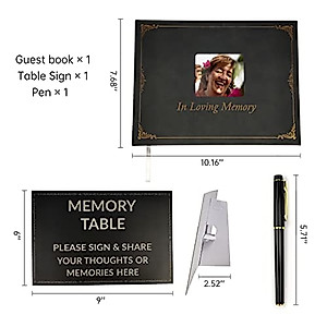 1 Set Funeral Guest Book, Memorial Guest Book Comes with Memory Table Card, Leather Guest Book for Funeral, Celebration of Life Guest Book, Funeral Guest Book for Memorial Service, Memorial Book