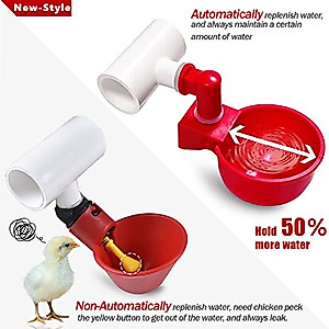 letsFix Chicken Water Cups for PVC with Tee, Automatic Waterer Kit for Poultry, DIY PVC Water Feeder for Chicken/Duck/Quail/Turkey, Chicken Waterer [8 Pack]