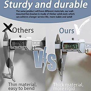 LUTQ 2-Set Wall Fan Mounting Bracket, Heavy Duty Wall Mounting Fan Bracket, Solid Steel Fan Wall Mount Bracket with Fastening Screws, Oscillation Fans Hidden Holder Bracket