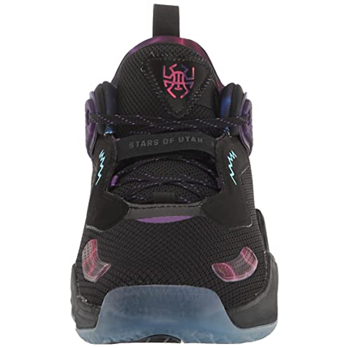 adidas Unisex D.O.N. Issue 3 Basketball Shoe, Black/Bright Cyan/Purple, 11 US Men