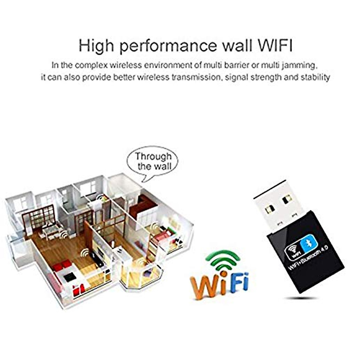 KuWFi WiFi+ Bluetooth 4.0 USB Wireless WiFi USB Adapter LAN Network LAN Card Portable Mini AP for Desktop Laptop