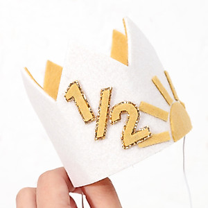 Rpvod Sun Half Birthday Crown Hat - 1/2 Trip Around The Sun for Baby Party Hat, Summer Themed Party Decor, You Are My Sunshine Props for Photos