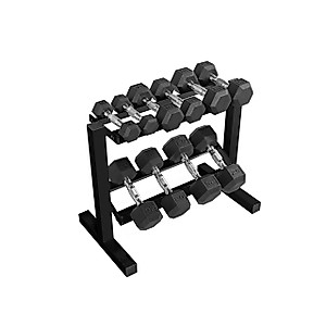 CAP Barbell 150-lb Hex Dumbbell Weight Set with Horizontal Rack