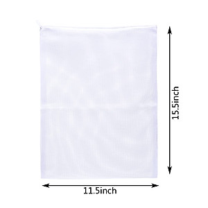 JIHAQUA Aquarium Filter Bags Large - Reusable Fish Tank Filter Media Mesh Bags with Plastic Zipper (11.5 x 15.5 inch (6 Pack))