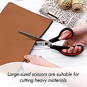 Scissors All Purpose 4-Pack, Heavy Duty Scissors Set with Thick and Sharp Blades, Premium shears with Soft Handles, Paper Scissors for Office Household Fabric Craft School Supplies (Black)