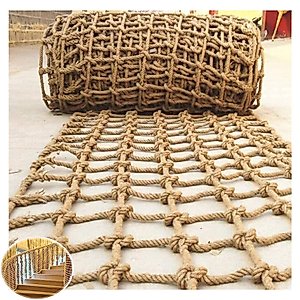 Hynet Climbing Cargo Net, Kids Safety Net, Waterproof Hemp Rope Net, Swing Rope Ladder Truck Trailer Netting, Balcony Railing Stair Protection Decor Mesh (Size : 1 * 3m(3 * 10ft))