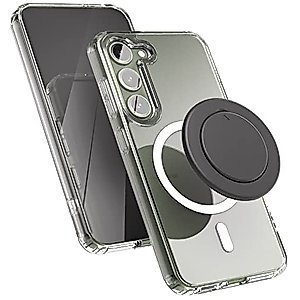 Encased Magnetic Case and Grip - Designed for Samsung Galaxy S23 - Protective Clear Case with Removeable Phone Holder Kickstand (2023 - S23 6.1 inch) Compatible with MagSafe