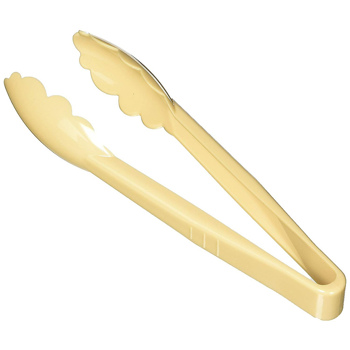 New Star Foodservice 35629 Utility Tong, High Heat Plastic, Scalloped, 9 inch, Set of 12, Beige
