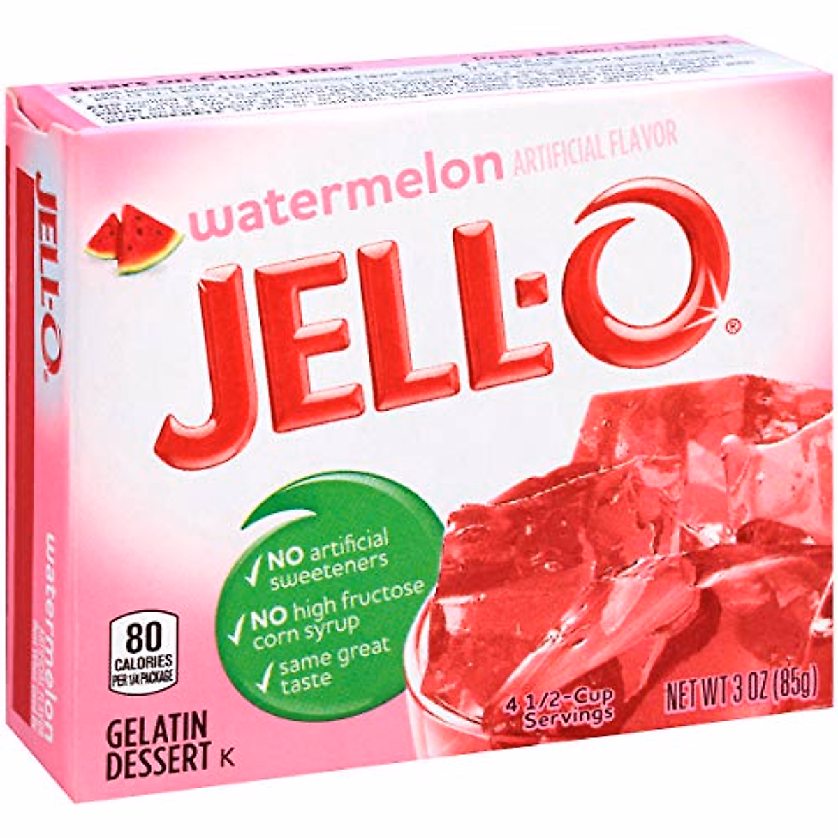 Jell-O Watermelon Flavor Gelatin Dessert, 3 Ounce Box (4-Pack)