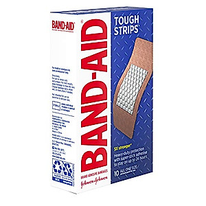 Band-Aid Brand Tough Strips Adhesive Bandages for Wound Care, Durable Protection for Minor Cuts and Scrapes, Extra Large Size, 10 ct
