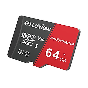 LaView 64GB Micro SD Card, Micro SDXC UHS-I Memory Card – 95MB/s,633X,U3,C10, Full HD Video V30, A1, FAT32, High Speed Flash TF Card P500 for Computer with Adapter/Phone/Tablet/PC