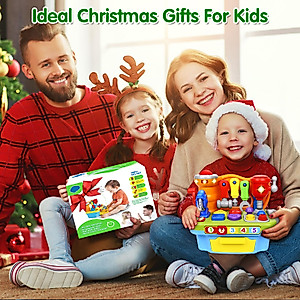 Toys for 1 Year Old Boy, Musical Learning Workbench for Toddler Toys Age 1-2, Baby Toys 12-18 Months Birthday Gifts for 1 Year Old Boy Toys, Sound Lights Engineer Pretend Play Early Education Toys