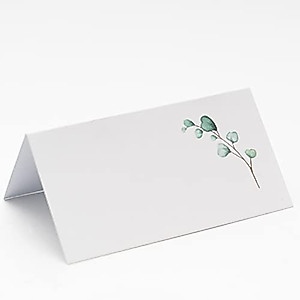 Watercolor Place Cards for Wedding or Party, Seating Place Cards for Tables, Scored for Easy Folding, 100 Pack, 2 x 3.5 Inches