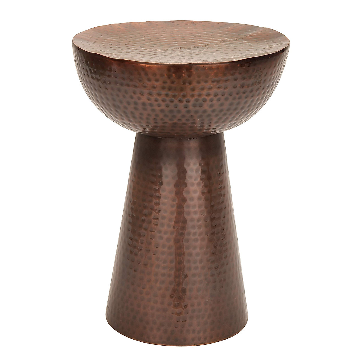 Deco 79 Metal Accent End Hammered Design, Side Table 14" x 14" x 20", Bronze