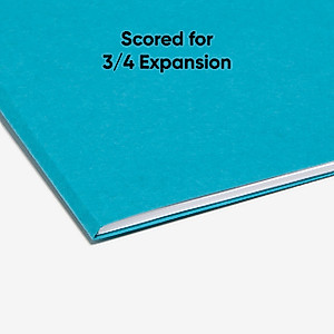 Smead Colored File Folder, 1/3-Cut Tab, Letter Size, Teal, 100 per Box (13143)