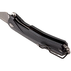 LionSTEEL KUR Folding EDC Pocket Knife, Full Sized Folder, Sleipner Steel Blade, G10 Handles – Lightweight Daily Carry Tool, Black G10 Black Blade