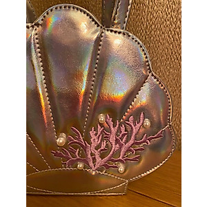 Lost Queen Women's Ariel Iridescent Shell Pearl Handbag Mermaid Crossbody Purse