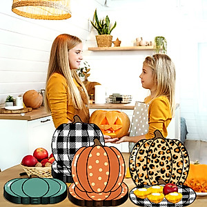 HAKOTI 40Pcs Fall Pumpkin Paper Plates - Thanksgiving Party Supplies Fall Thanksgiving Harvest Party Tableware Decoration Orange Pumpkin Shape Plates for Autumn,Halloween Holiday Party