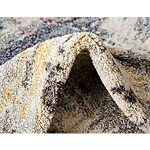 Unique Loom Chromatic Collection Modern Rustic & Vibrant Abstract Area Rug for Any Home Décor, 5 x 8 ft, Beige/Gray