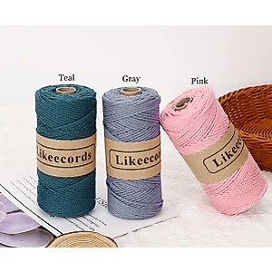 Likeecords 100% Cotton Crochet Bag Cord 2mm 170m Macrame Cord 2mm Crochet Thread Macrame Rope Gift for Knitter (Dark Blue)