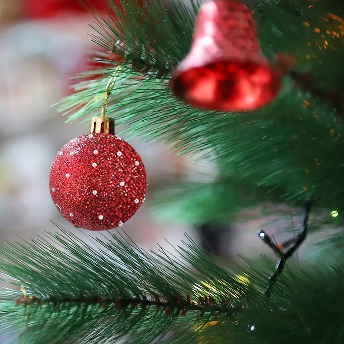 QAZIUY 6Pcs Christmas Balls Ornaments for Xmas Tree Christmas Tree Accessories 3.14" Christmas Ball Design Holiday Party Christmas Tree for Christmas, Holiday, Wreath & Party Decorations