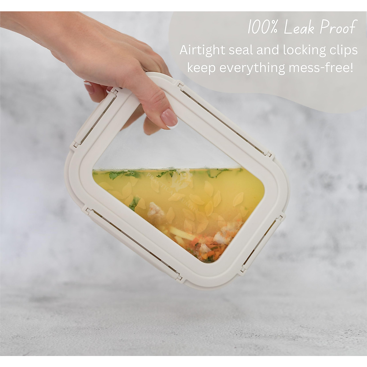 Practical Human 8-Piece Glass Meal Prep Set: Airtight Snap-Lock Lids for Easy Storage—Microwave, Oven, Freezer & Dishwasher Safe!