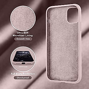 HAVVA Compatible with iPhone 11 Pro Case, [Silicone and Ring Kickstand Series] [Soft Anti-Scratch Microfiber Lining], Full Body Protective Bumper Case for iPhone 11 Pro-Sand Pink