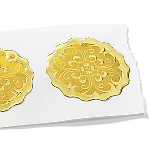 PaperDirect Gold Scalloped Embossed Foil Certificate Seals, 32 Count