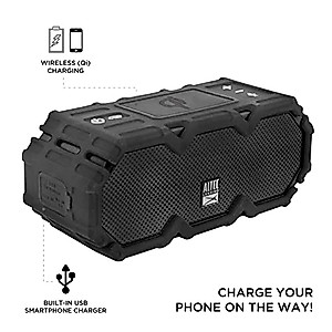 Altec Lansing LifeJacket Jolt - Waterproof Bluetooth Speaker, Durable & Portable Speaker with Qi Wireless Charging and Voice Assistant, Black