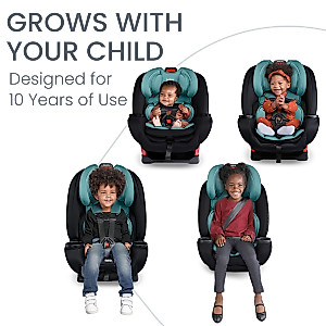 Britax One4Life Convertible Car Seat, 10 Years of Use from 5 to 120 Pounds, Converts from Rear-Facing Infant Car Seat to Forward-Facing Booster Seat, Machine-Washable Fabric, Jade Onyx