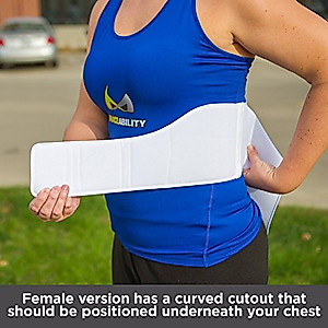 BraceAbility Rib Injury Binder Belt | Women's Rib Cage Protector Wrap for Sore or Bruised Ribs Support, Sternum Injuries, Pulled Muscle Pain and Strain Treatment (Female - Fits 34”-60” Chest)