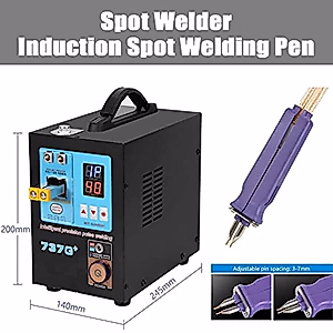 GAOMIN Battery Spot Welder 4.3kw High-Power Pulse Spot Welding Machine 737g Smart Precision Welding Large Battery Pack Induction,with 70bn Spot Welding Pen,Wire-Controlled Foot Switch