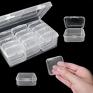 24 Pcs Small Bead Organizer, Dveda Clear Bead Storage Containers Plastic Storage Case with 2Pcs Rectangle Clear Craft Supply Cases for Small Beads Seed Storage