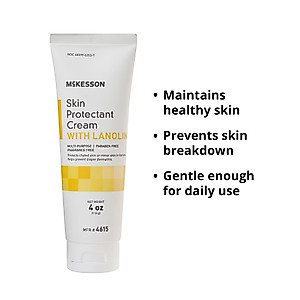 McKesson Skin Protectant Cream with Lanolin, Paraben and Fragrance Free, Unscented, 4 oz, 1 Count